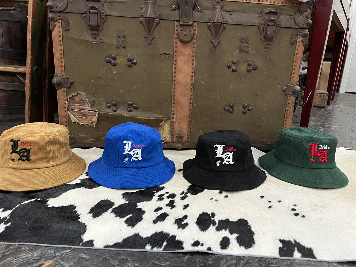 To Live and Die in LA Corduroy Bucket Hat in Green – Delinquent Bros